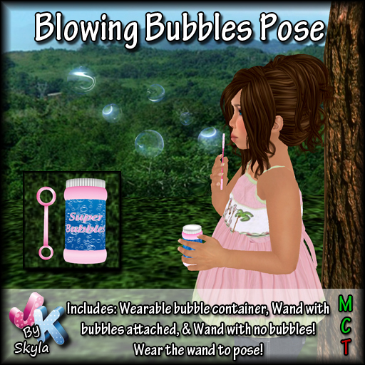 Second Life Marketplace - !JK! Blowing Bubbles Pose